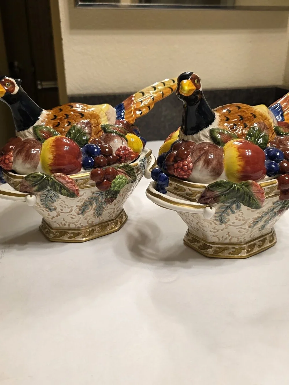 Fitz and Floyd | Dining | Pair Vintage Fitz Floyd Pheasant Covered ...